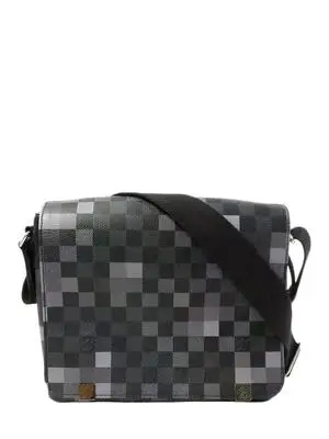 LOUIS VUITTON Pm Damier Graphite Pixel District Shoulder Bag - Black