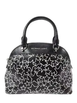 Michael Kors Small Emmy Dome Satchel Tote Bag With Star Print - Black