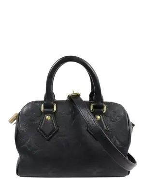 LOUIS VUITTON Monogram Empreinte Speedy Bandouliere Tote Bag - Black