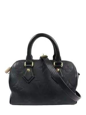 LOUIS VUITTON Monogram Empreinte Speedy Bandouliere Tote Bag - Black