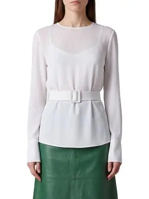 PAROSH Belted Shirt - Ivory