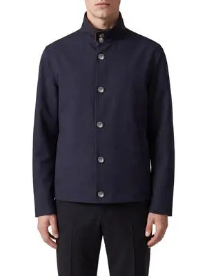 Herno Stand Collar Buttoned Jacket - Blue