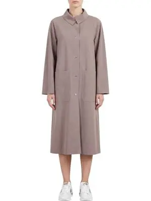 Herno Single-breasted Knee-length Jersey Trench Coat - Grey