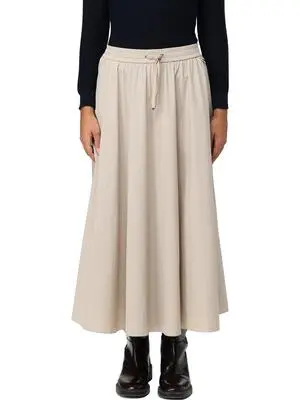 Herno A-line Midi Skirt With High Elasticated Waist - Cream
