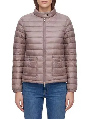 Herno Herno Short Ultralight Nylon Down Jacket With Biker Collar Cyclamen