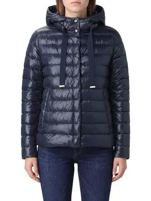 Herno Quilted Ultra-light Nylon Short Down Jacket With Hood - Navy