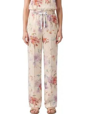 Herno Floral Print Cotton Blend Straight-leg Trousers - Multicolor