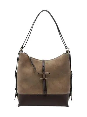 TOD'S Leather And Suede Backpack - Beige