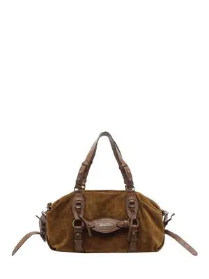Isabel Marant Étoile Suede Shoulder Bag With Leather Trim - Brown