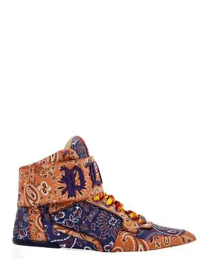Philipp Plein High-top Sneakers With Paisley Print - Orange