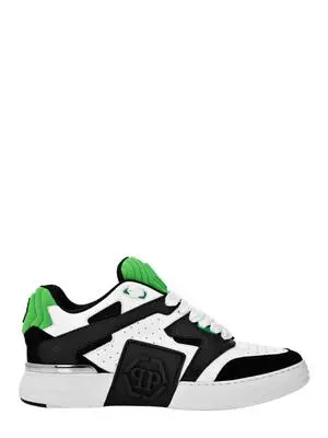 Philipp Plein Philipp Plein Phantom Street Leather And Suede Sneakers With Rubber Logo Black 1