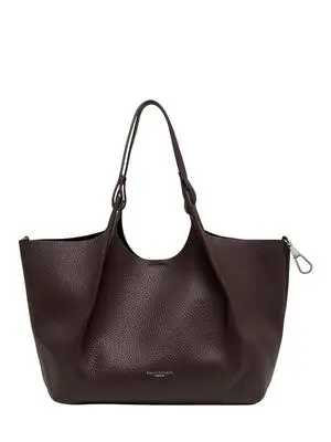 GIANNI CHIARINI Dua Grained Calfskin Leather Shoulder Bag - Brown