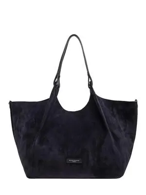 GIANNI CHIARINI Gianni Chiarini Suede Calfskin Leather Shoulder Bag With Double Handle Black 1