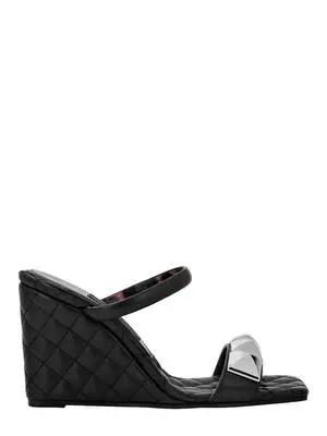 Philipp Plein Quilted Wedge Sandals - Black