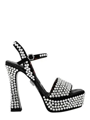 Philipp Plein Embellished Heeled Sandals - White