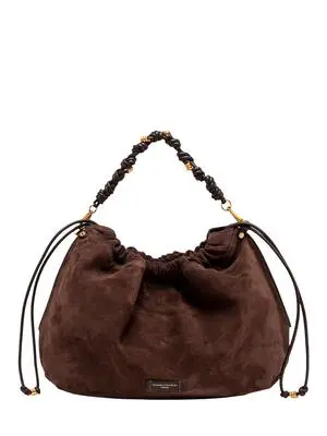 GIANNI CHIARINI Twisted Handle Drawstring Bag - Coffee