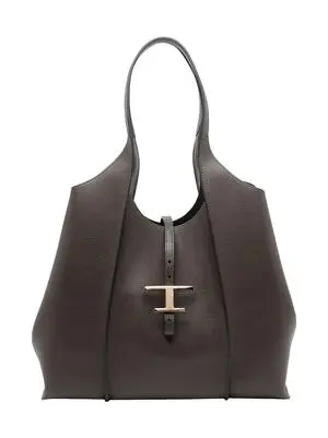 TOD'S Leather Shoulder Bag - Grey
