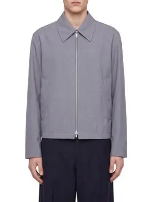 JIL SANDER Wool Zip-up Shirt Jacket - Grey