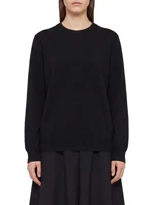 JIL SANDER Crewneck Jumper In Pure Merino Wool - Black