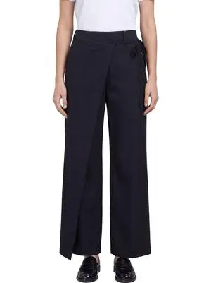 MAISON MARGIELA Wide Leg Wrap Trousers - Black