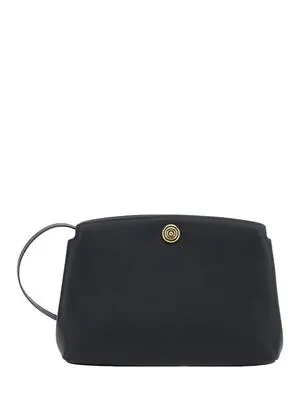 LIFFNER Liffner Calfskin Clutch With Removable Shoulder Strap Black