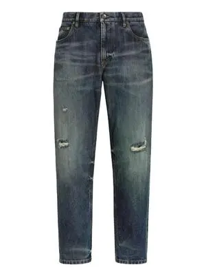 Dolce & Gabbana Loose Fit Denim Trousers - Blue