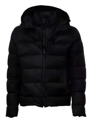 FAY Quilted Hooded Coat - Black