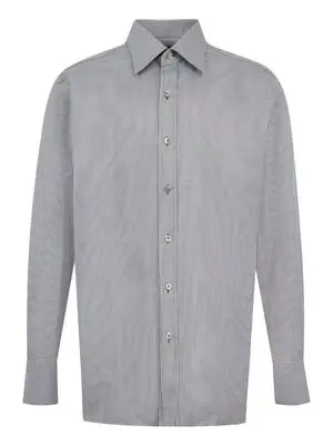 TOM FORD Micro-patterned Classic-fit Shirt - Grey