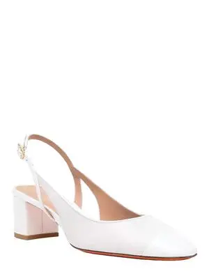 Santoni Leather Slingback Pumps - White
