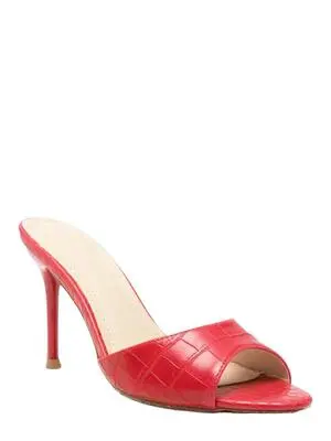 TWENTY FOURHAITCH Brandinchi Croc-effect Stiletto Sandals - Red