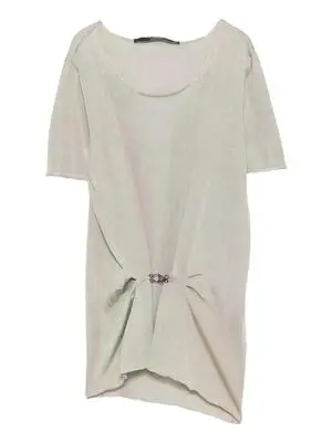 LANVIN Lanvin Beige Silk Draped Hook-Fastening Blouse