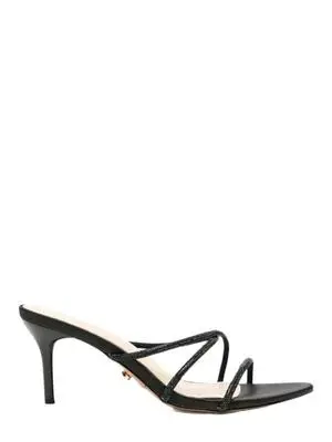 TWENTY FOURHAITCH Crystal Embellished Strappy Sandals - Black
