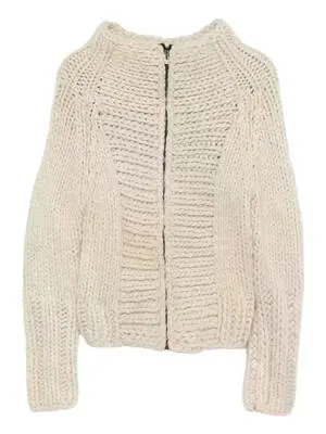 Gucci Chunky Knit Zip-up Jacket - Neutrals