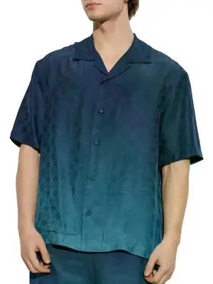 Off-White Arrow Monogram Jacquard Bowling Shirt - Blue