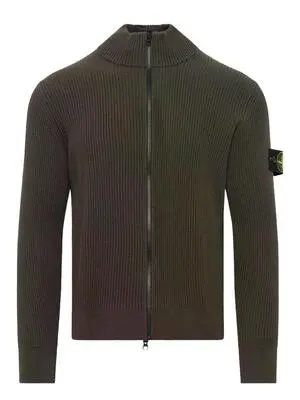 Stone Island Stone Island 5100017 RWS Wool Loose-Fit Zip-Up Jumper Green
