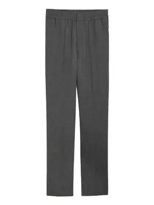 AMI Paris Elasticated-waist Wool Trousers - Grey
