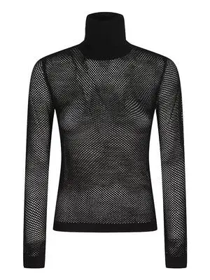 P.a.r.o.s.h Open-knit Roll-neck Sweater - Black