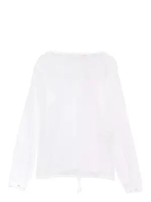 Prada Tie Neck Long Sleeve Blouse - White