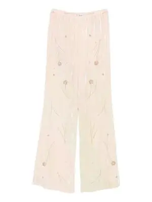FORTE_FORTE Embroidered Palazzo Pants - Pink