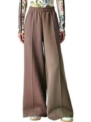 Adidas Embroidered Logo Wide-leg Track Pants - Brown