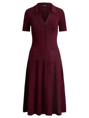 Ralph Lauren Rib-knit Midi Dress - Red