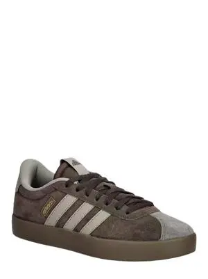 Adidas Vl Court 3.0 Suede Paneled Sneakers - Brown