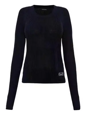 Dsquared2 Ribbed-knit Logo Patch Sweater - Blue