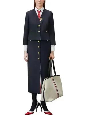 Thom Browne Midi Skirt With Button Detail - Blue