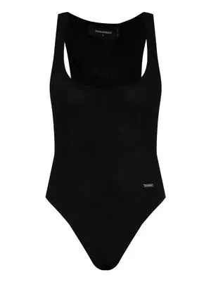 Dsquared2 Ribbed-knit Logo Plaque Bodysuit - Black