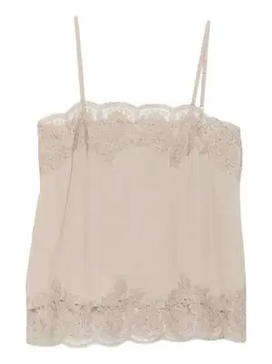 P.a.r.o.s.h Lace Trim Camisole Top - Neutrals