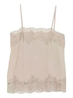 P.a.r.o.s.h Lace Trim Camisole Top - Neutrals