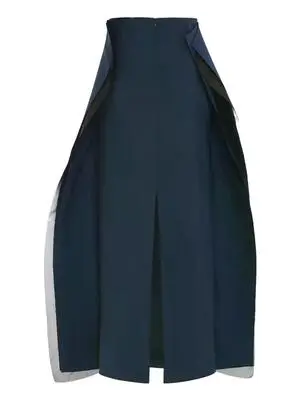 A.W.A.K.E. Mode High-waisted Panelled Maxi Skirt - Blue