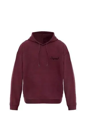Dsquared2 Logo Embroidered Drawstring Hoodie - Red