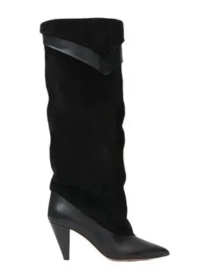 Isabel Marant Étoile Pointed Toe Slouchy High Boots - Black